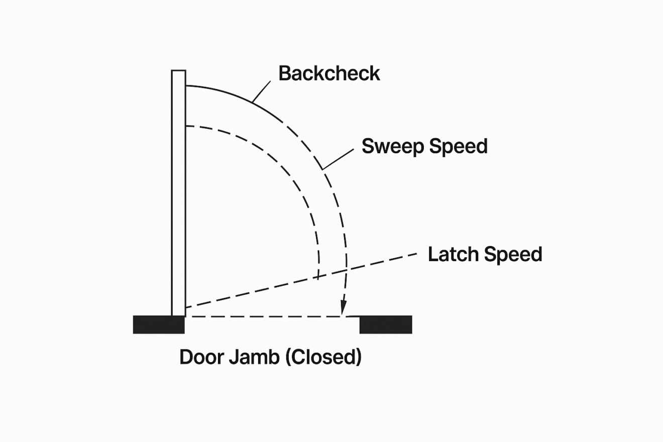 Mechanical Door Closer Backcheck Controls for Durable Function